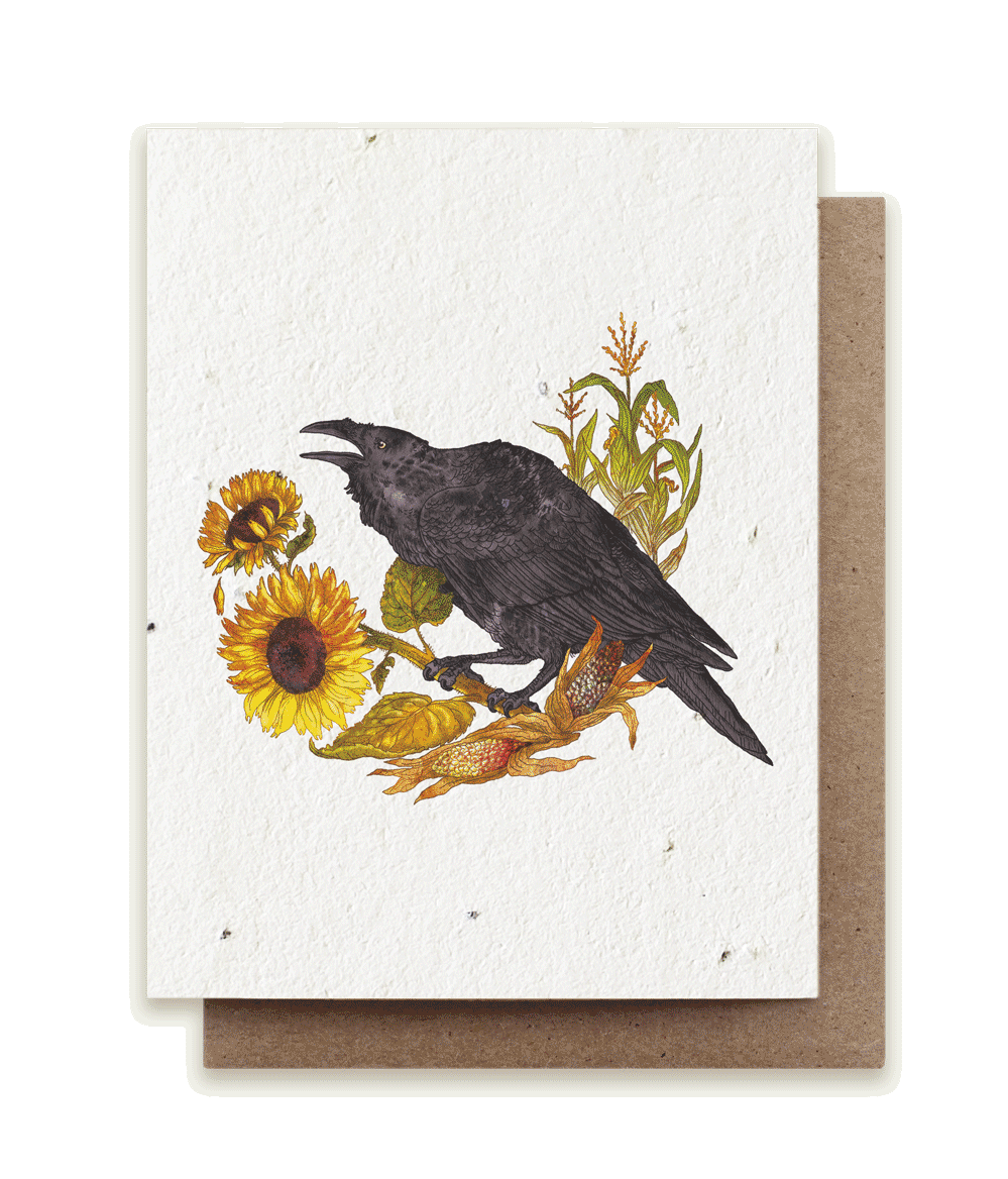 Fall Raven - Plantable Herb Seed Card - Small Victories